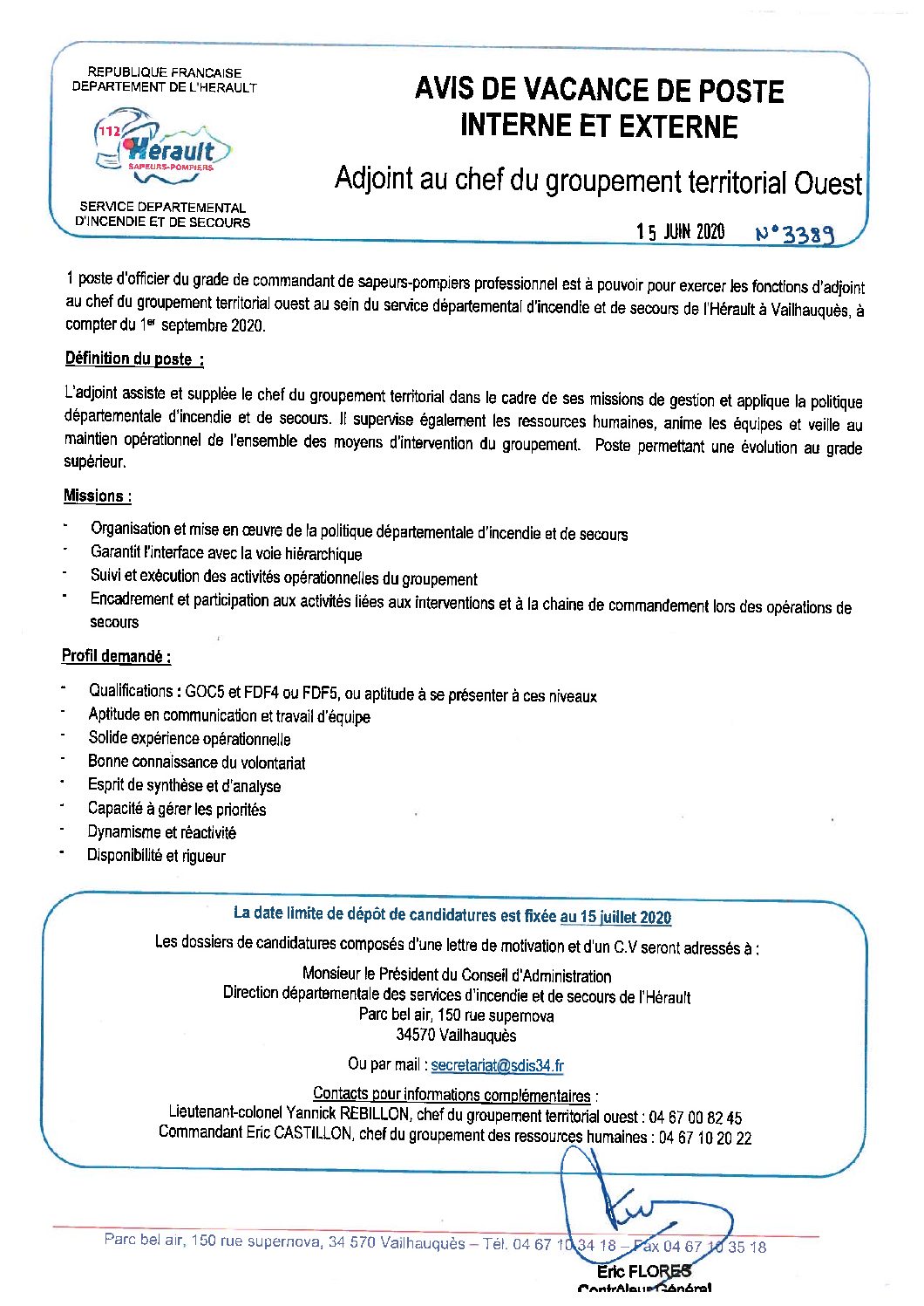 2020 09 01 Av Adjoint Au Chef Du Grpt Territorial Ouest Interne Externe ...